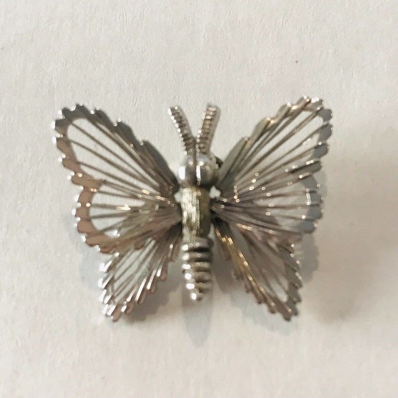 Monet | Jewelry | Vintage Monet Brooch Pin Butterfly Silver Tone Signed ...
